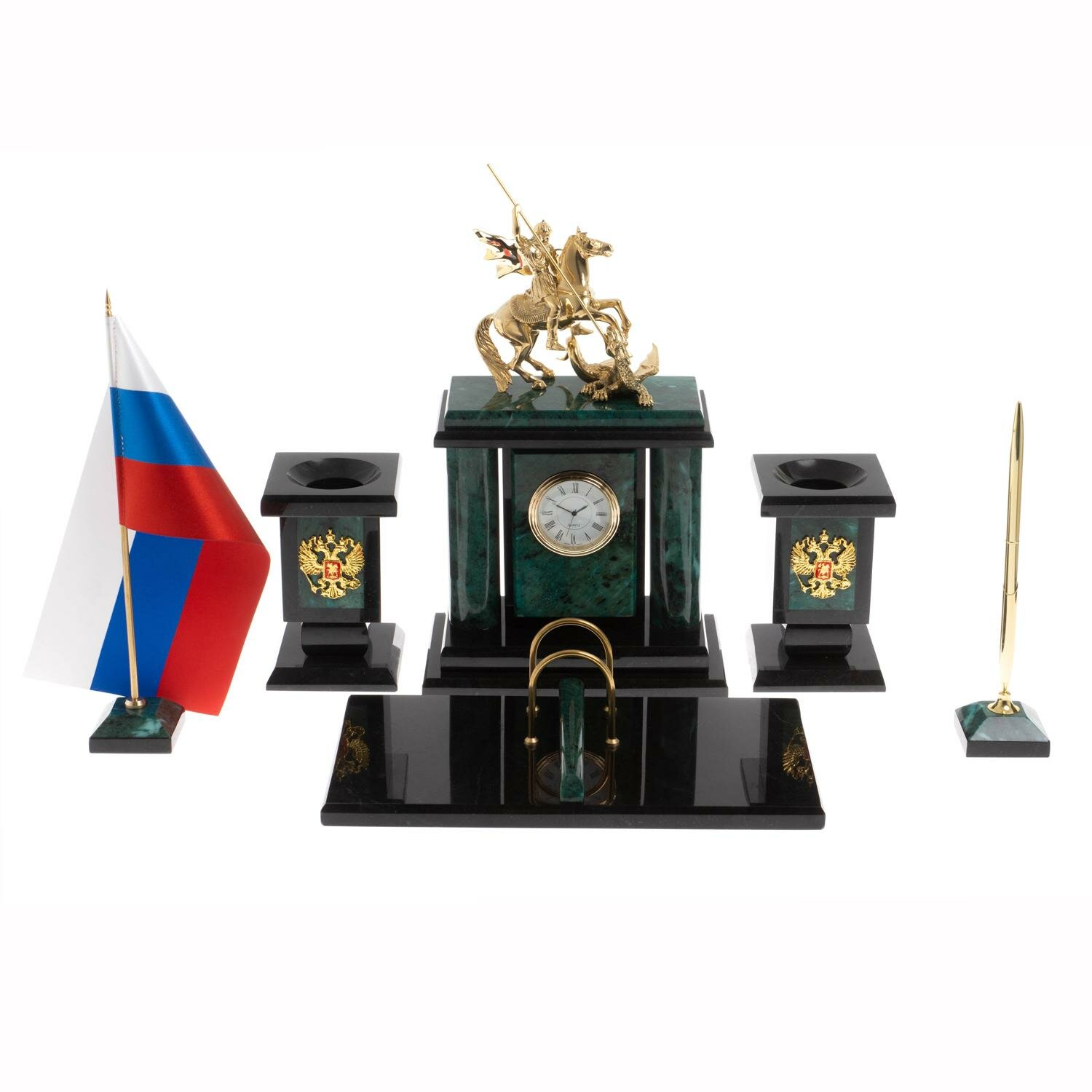 Настольный набор "Георгий Победоносец" змеевик 129981