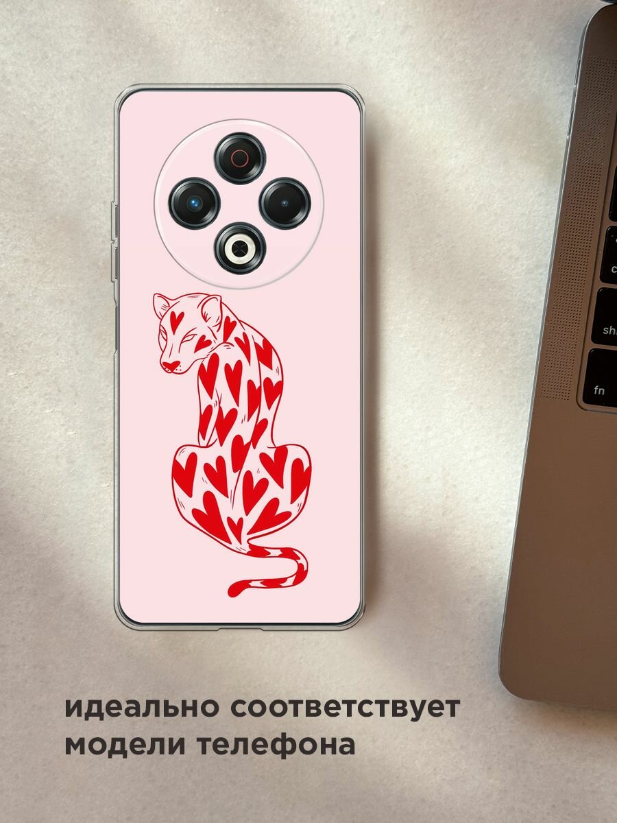 Чехол на Tecno Spark 30 / Текно Спарк 30 с принтом "Heart panther 1 - 14 февраля" — фото 1