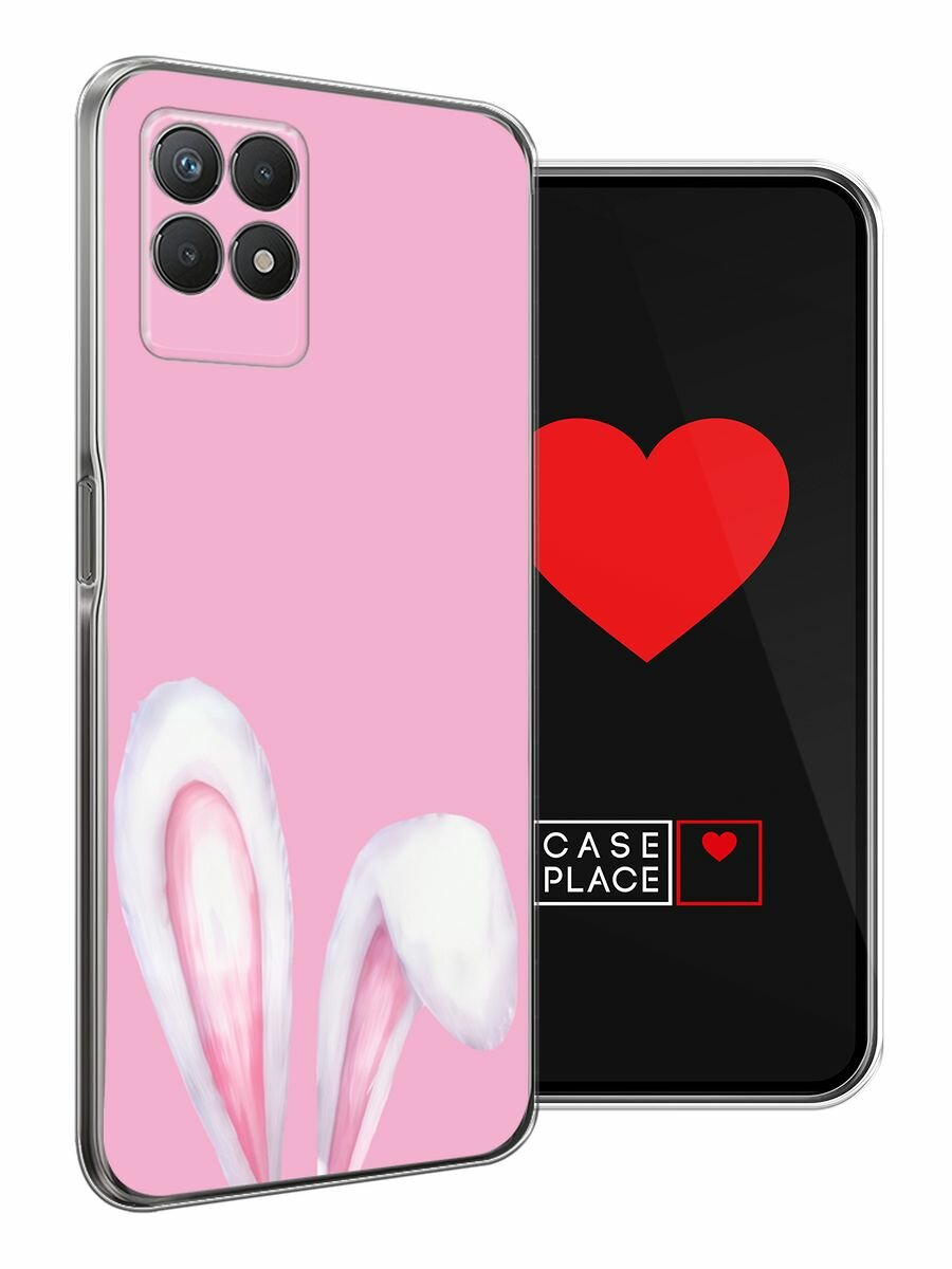 Силиконовый чехол на Realme 8i / Реалми 8i с принтом "Кроличьи уши 1" — фото 1