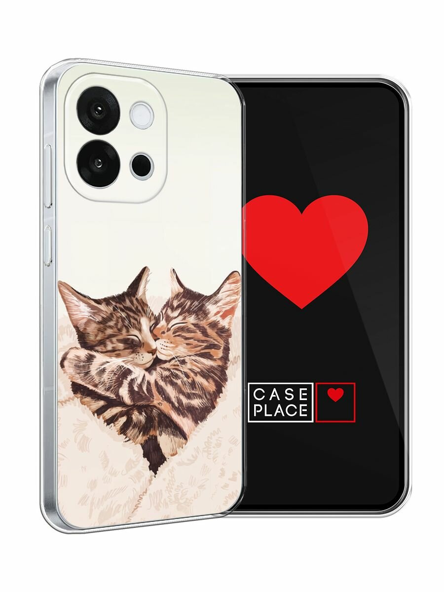Чехол на OnePlus 13T / Ван Плас 13Т с принтом "Влюбленные котейки - 14 февраля" — фото 1