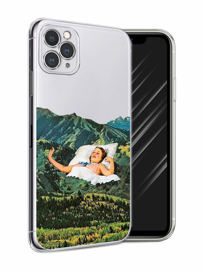 Чехол на Apple iPhone 11 Pro Max / Айфон 11 Про Макс с принтом Good morning, my darling, прозрачный