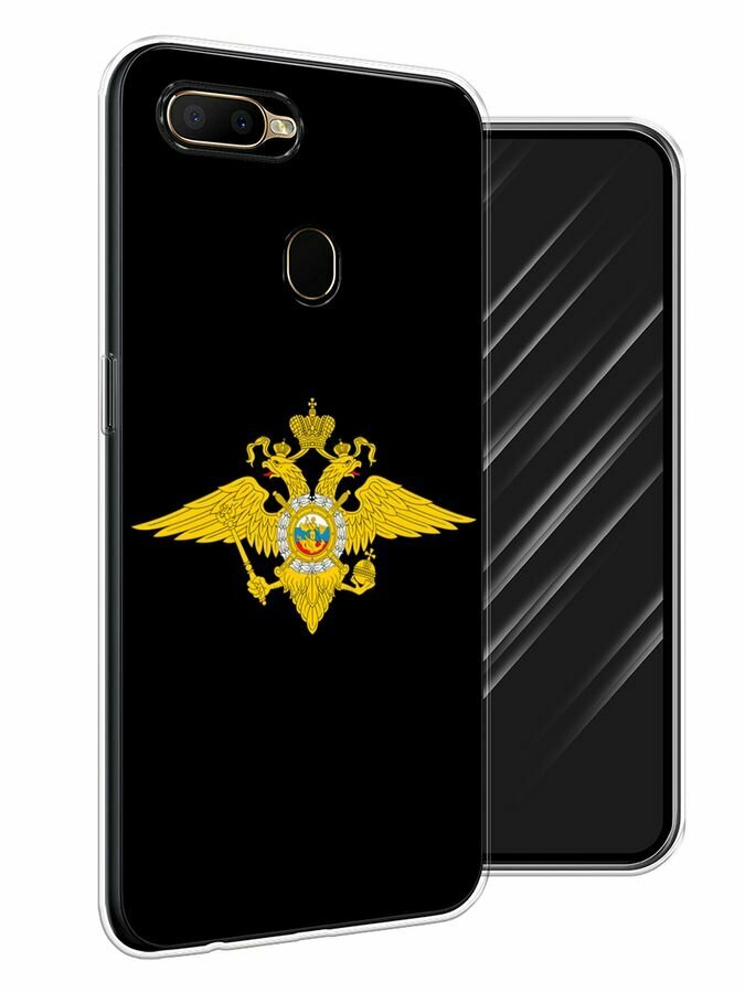Силиконовый чехол на Oppo A5S/A12 / Оппо А5s/A12 с принтом "МВД черный"