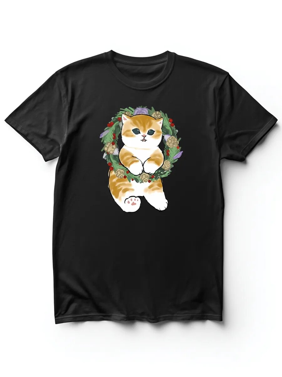 Футболка новогодний кот