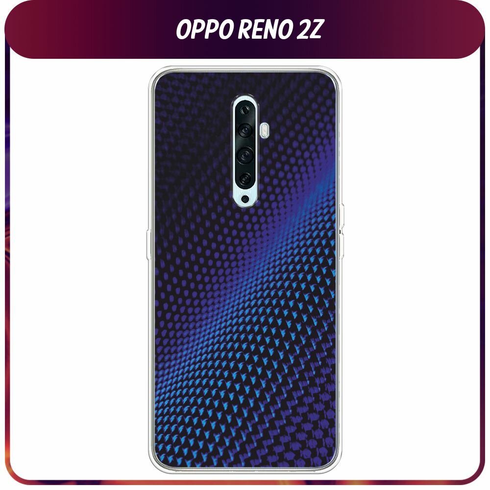 Чехол на Oppo Reno 2Z / Оппо Рено 2Z с принтом "Синий карбон"