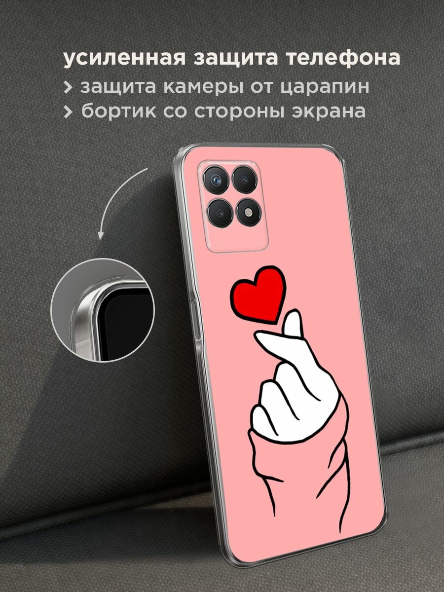 Силиконовый чехол на Realme 8i / Реалми 8i с принтом "Милое сердечко" — фото 1