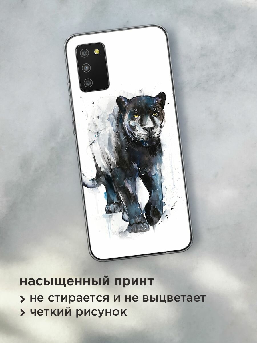 Чехол на Samsung Galaxy A02s / Самсунг Галакси A02s с принтом "Пантера арт 3" — фото 1