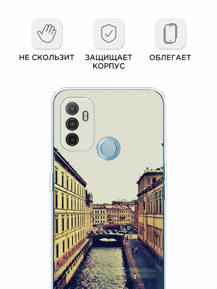 Силиконовый чехол на Oppo A53 / Оппо А53 с принтом "Санкт-Петербург" — фото 1