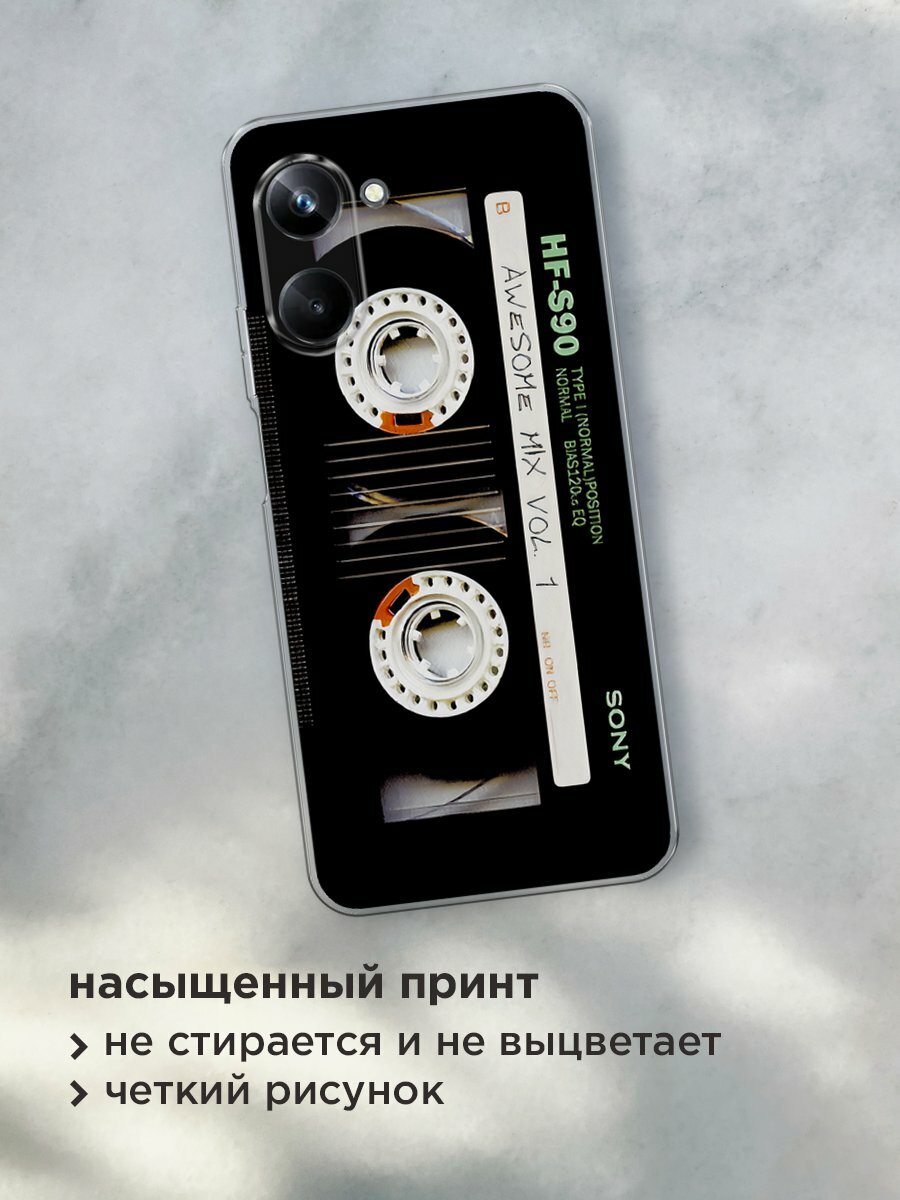 Чехол на Realme 10 Pro / Реалми 10 Про с принтом "Кассета лак" — фото 1
