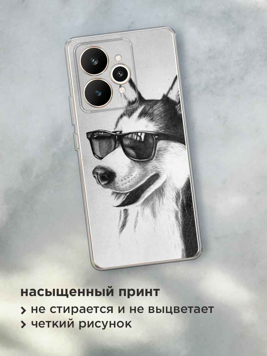 Силиконовый чехол на Realme 15 / Реалми 15 с принтом "Крутой Хаске" — фото 1