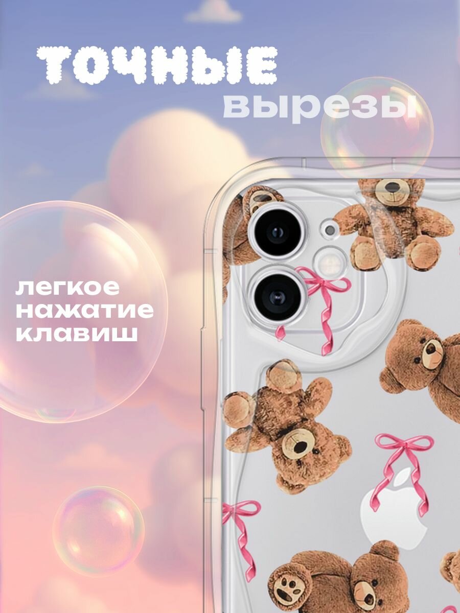 Чехол на Apple iPhone 11 / Айфон 11 с принтом "Мишки и бантики" — фото 1