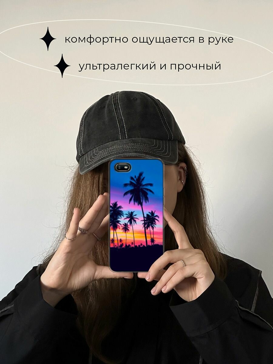 Силиконовый чехол на Oppo A1k / Оппо А1к с принтом "Закат 5" — фото 1