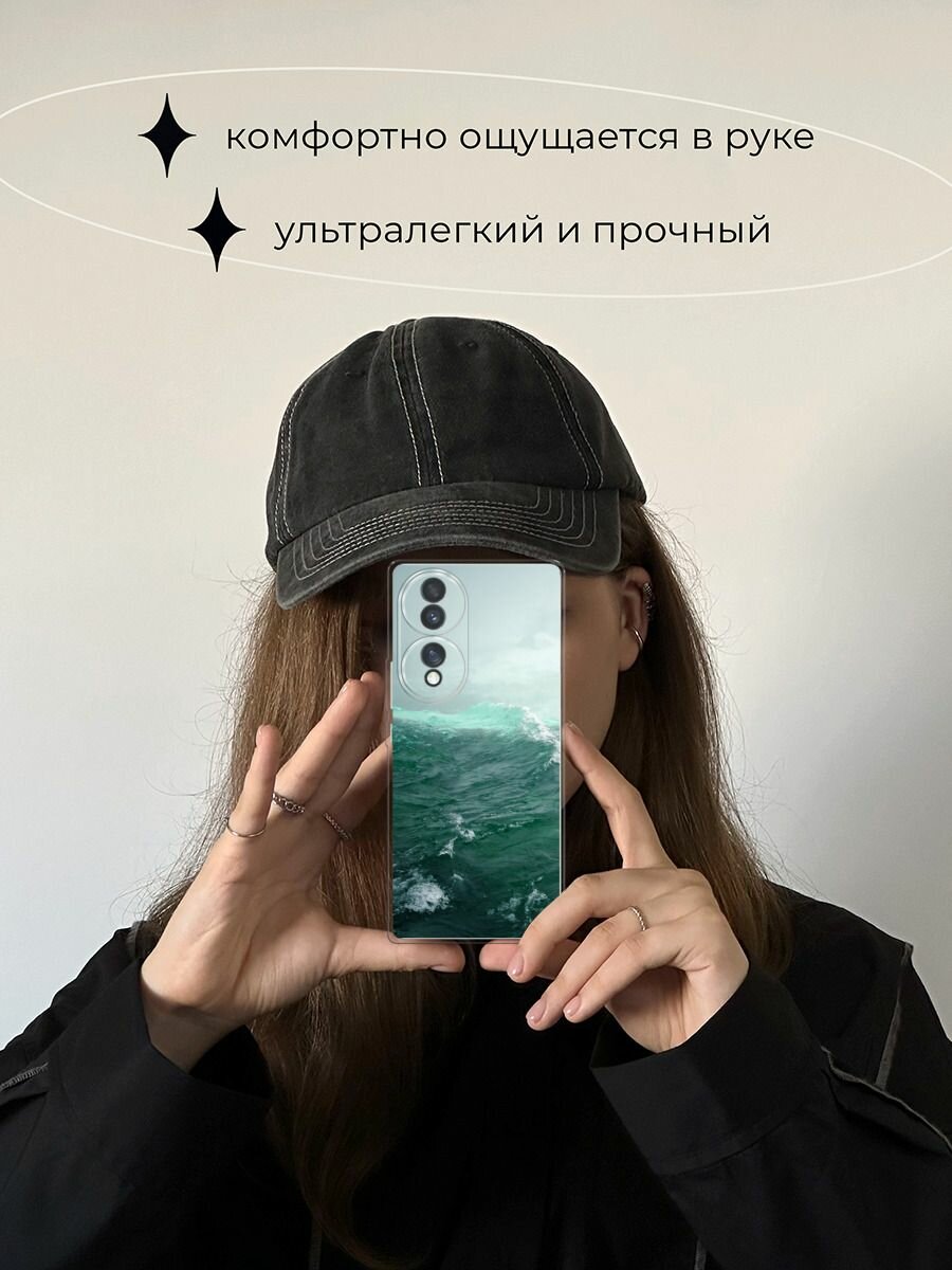 Силиконовый чехол на Honor 70 / Хонор 70 с принтом "Волны 12" — фото 1