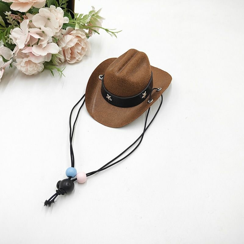 Ковбойская шляпа для питомцев Стильная мини-шляпа в западном стиле для собак и кошек