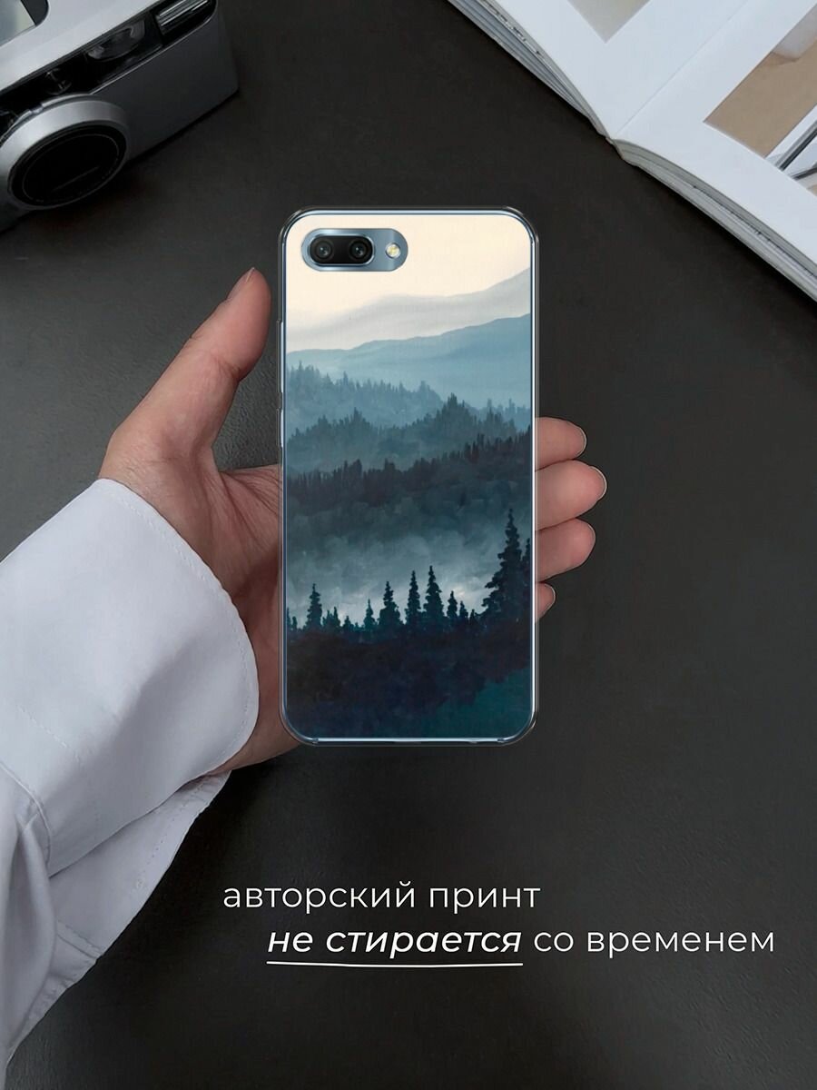 Силиконовый чехол на Honor 10 / Хонор 10 с принтом "Туманные горы" — фото 1