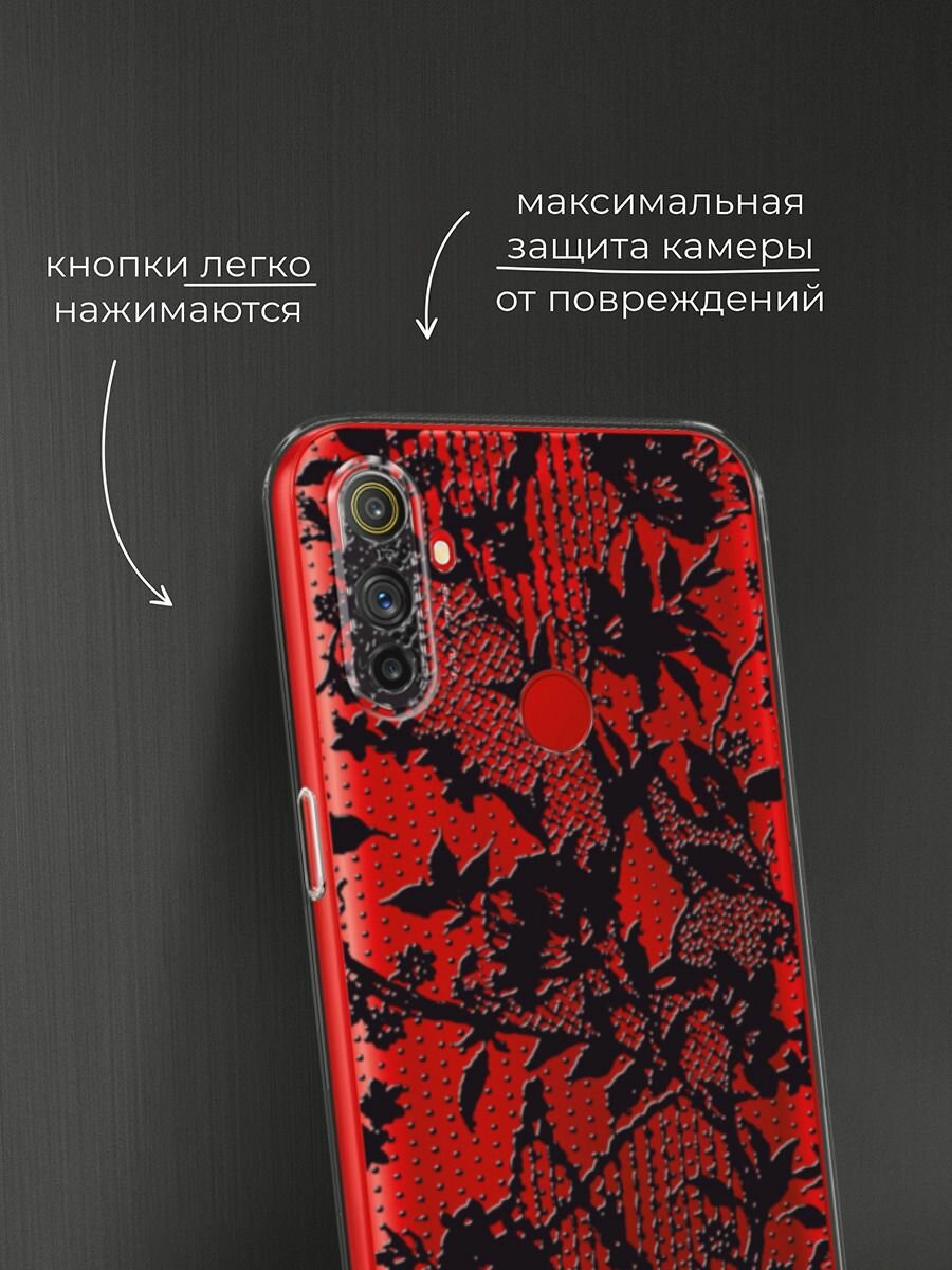 Чехол на Realme C3 / Реалми C3 с принтом "Черная сетка" — фото 1