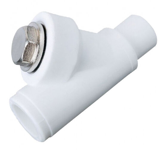 Фильтр для водоснабжения Valfex сетчатый 20х1/2' ВН косой, полипропиленовый PPR белый