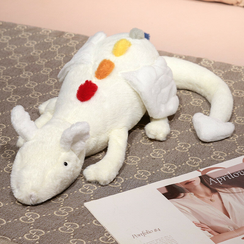 Dragon plushie large comfortable pillow toy animal for home decor and gift giving white red 70cm
