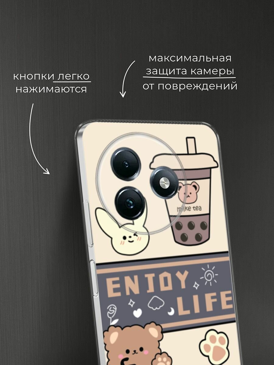 Силиконовый чехол на Itel S24 / Ител S24 с принтом "Enjoy life 1" — фото 1