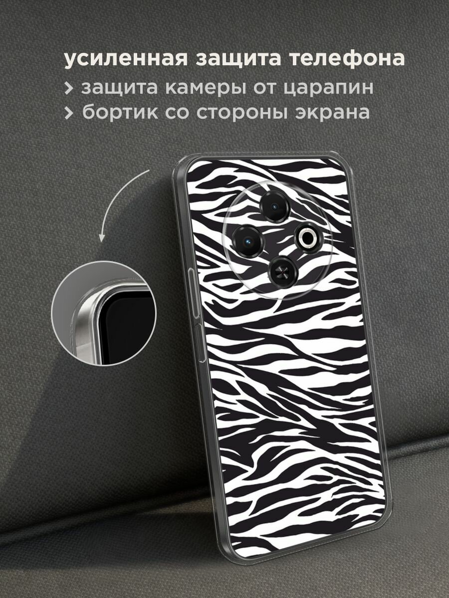 Чехол на Tecno Spark 30C / Текно Спарк 30C с принтом "Принт зебра" — фото 1