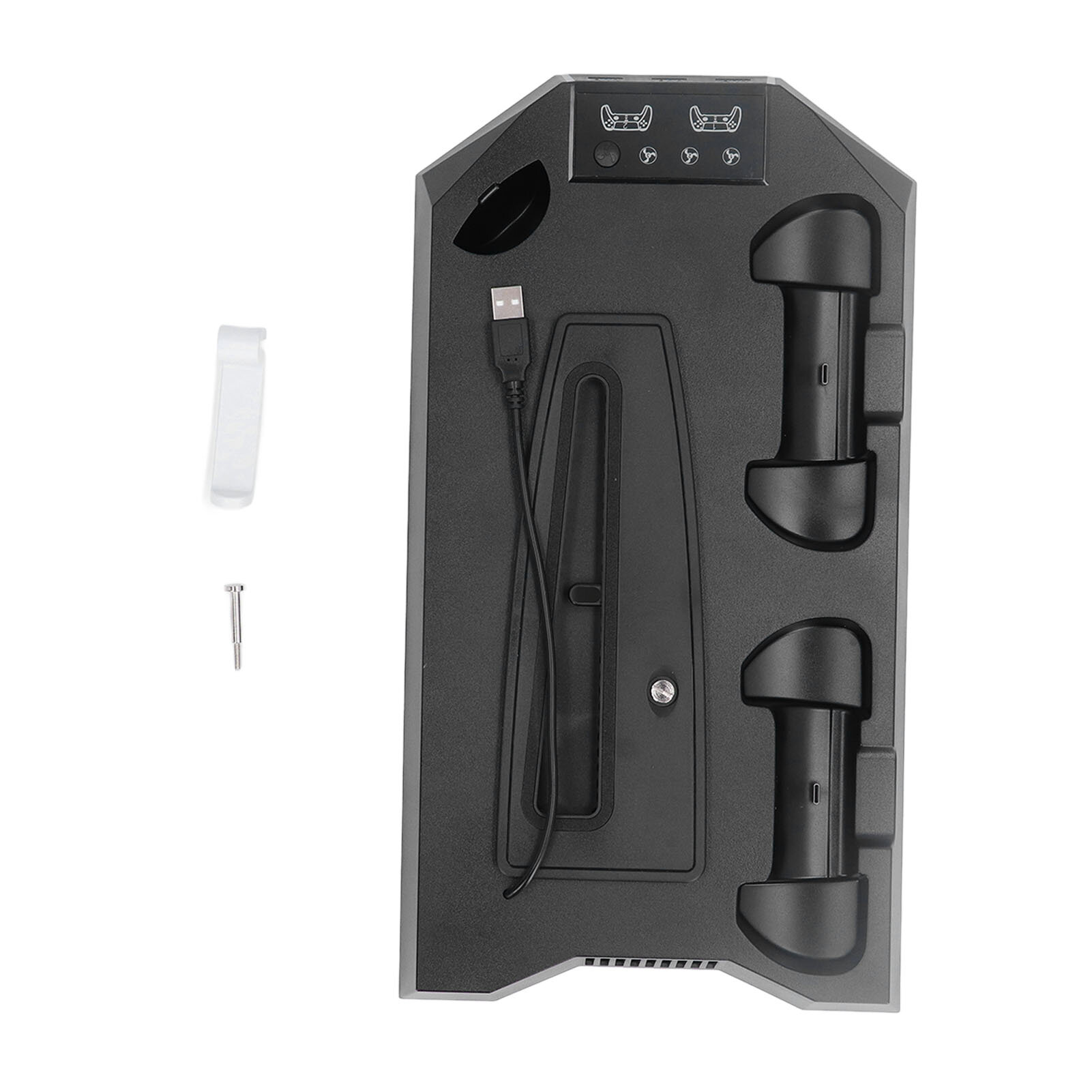 Охлаждающая подставка для консоли, тихий 3 USB-концентратора, двойной контроллер, зарядное устройство, консоль, вертикальная станция для PS5 Slim Disc Digital Edition, черный