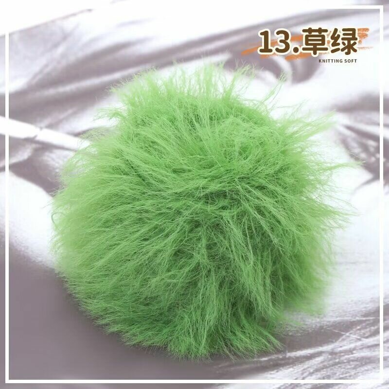 Бархатная вязка из искусственной норки длиной 4 см, нить из перьев, тонкая нить, группа нитей ручной работы