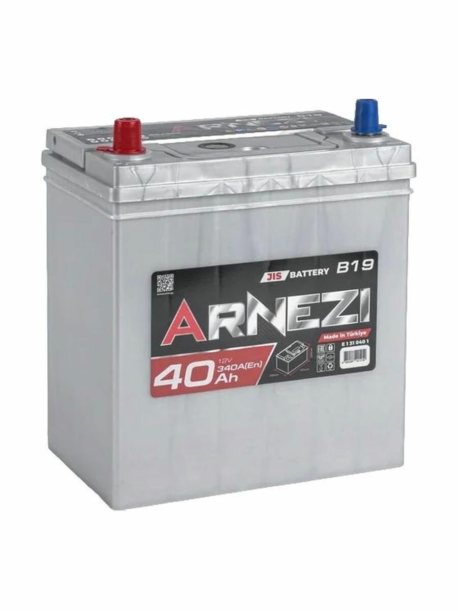 Автомобильный аккумулятор ARNEZI JIS SMF B19R 40 А. ч 340А прямая полярность тонк. кл. (197x129x225)