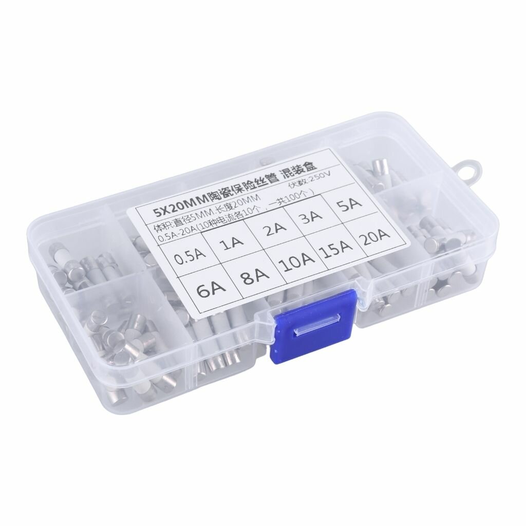 100 шт. керамических трубок 5x20 мм из стекла для электронных схем