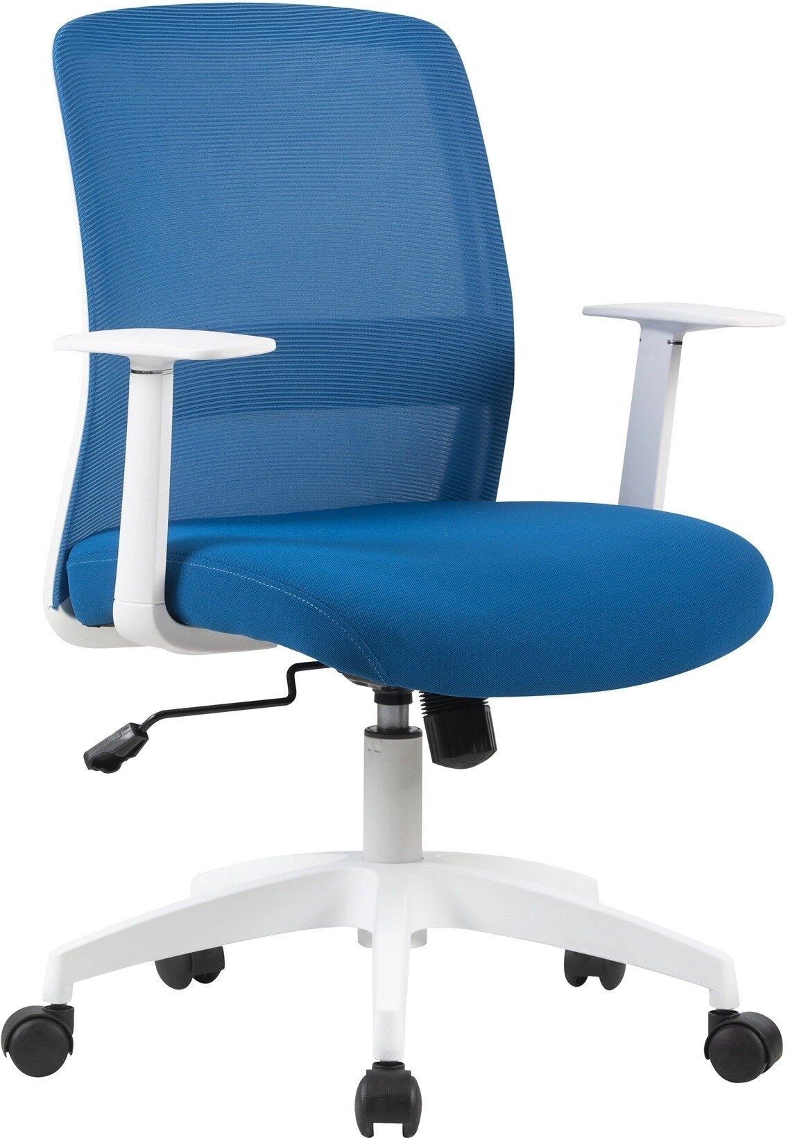 Кресло компьютерное Cactus CS-WMC333-BL темно-синий, сиденье темно-синий, сетка/ткань, низк. спин. крестов. пластик, пластик белый