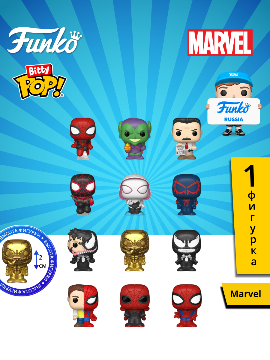 Фигурка Funko Bitty POP! Marvel Spider-Man 1 штука в ассортименте (из12) 85719