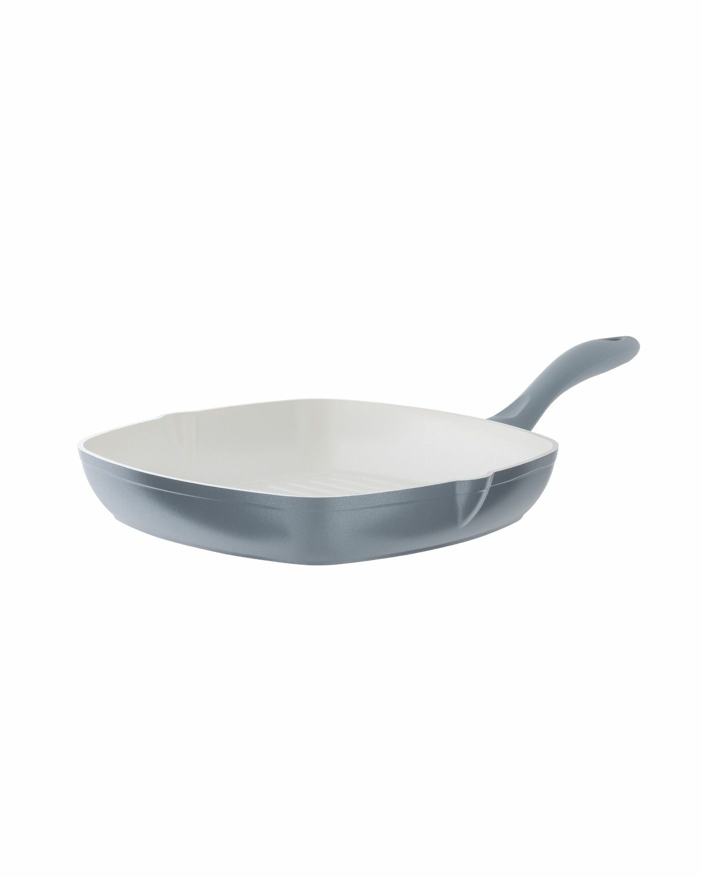 Сковорода - гриль. Состав:100% Керамика. Размер:28CM. Цвет: Белый, Голубой/NANO