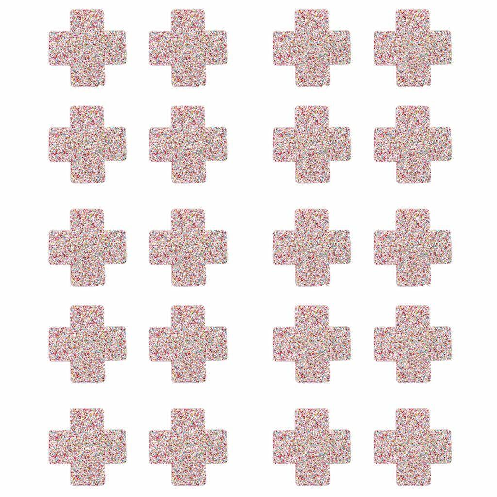 10 пар одноразовых светящихся наклеек на грудь-синий большой крест