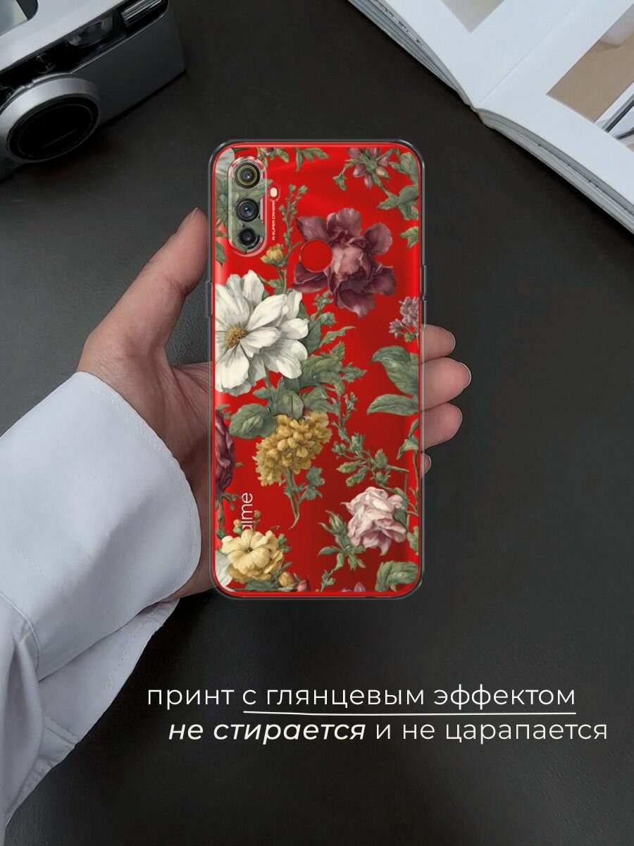 Чехол на Realme C3 / Реалми C3 с принтом Акварельные цветы 2 — фото 1