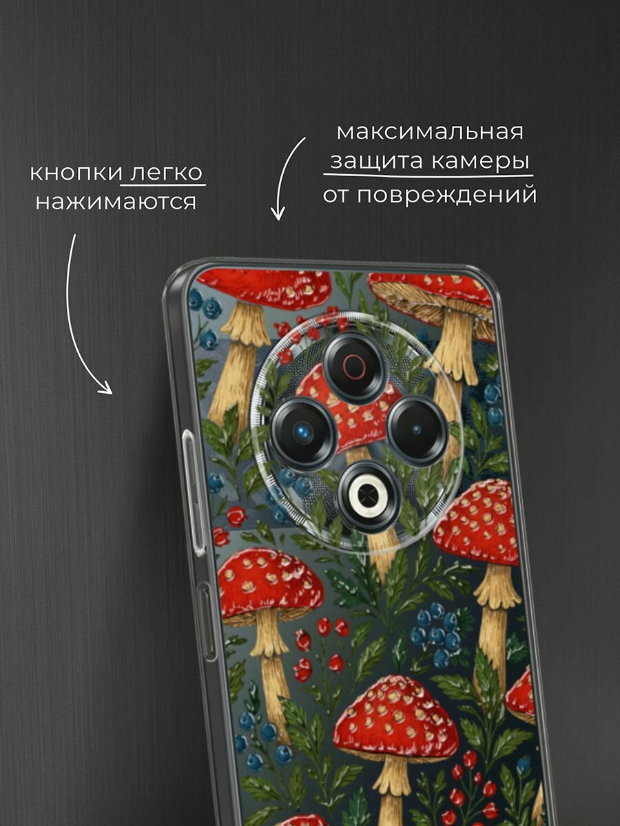 Силиконовый чехол на Tecno Spark 30 / Текно Спарк 30 с принтом Мухоморы — фото 1