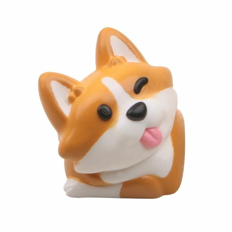 Декоративная клавиша Corgi 3D, - желтая голова корги