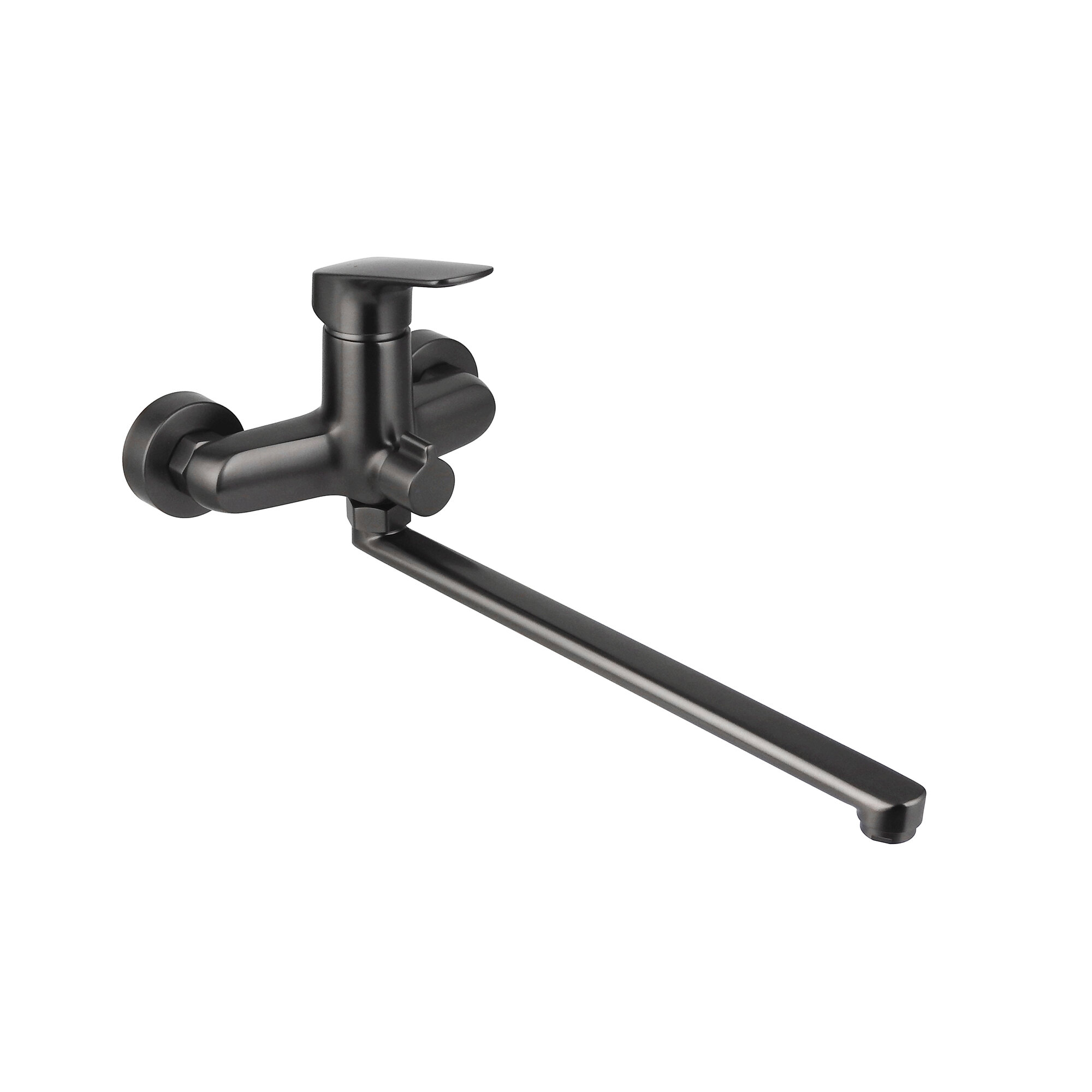 Смеситель для ванны Aquatek Вега, длинный излив, оружейная сталь AQ1042BGM