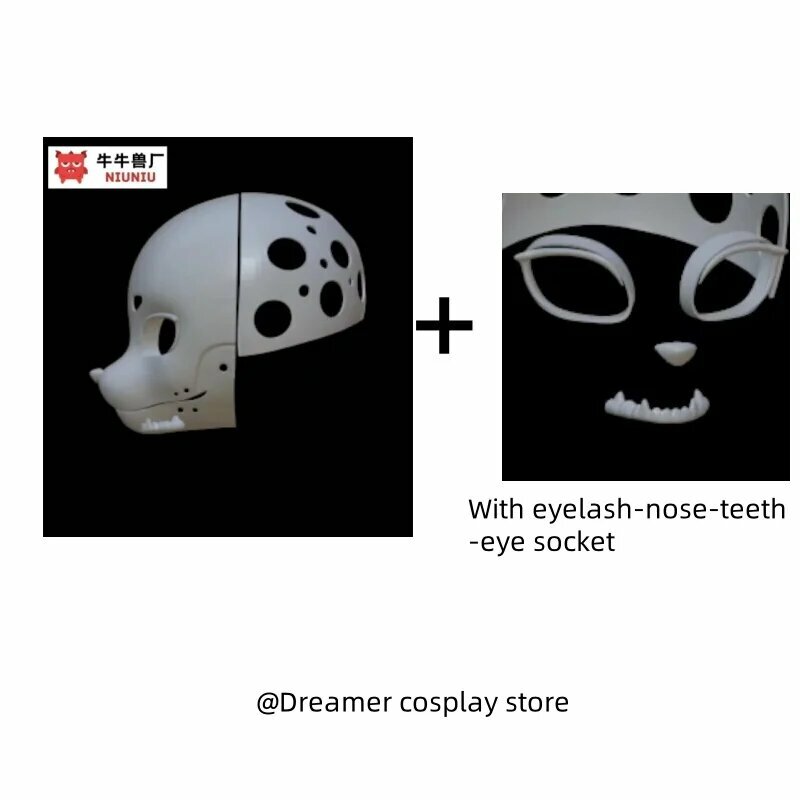 Kemono Mask Head MovableJaw Furry Felidae маска Height of head 27cm, Mask and accessory2