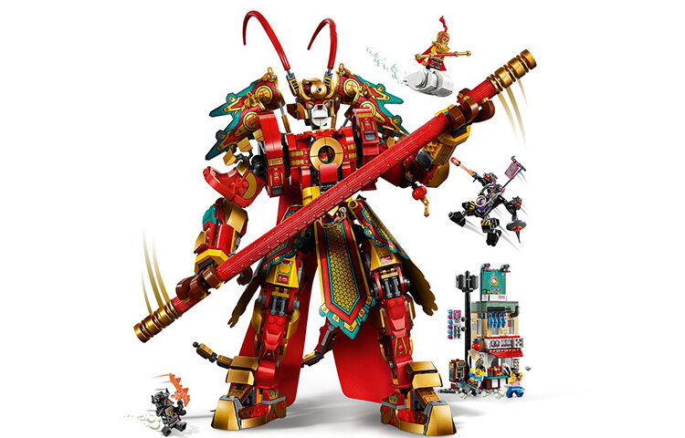 LEGO Little Monkey King Collection Qitian Da Sheng Золотой Меха Конструкторы 1001 2000 шт. 80012 null