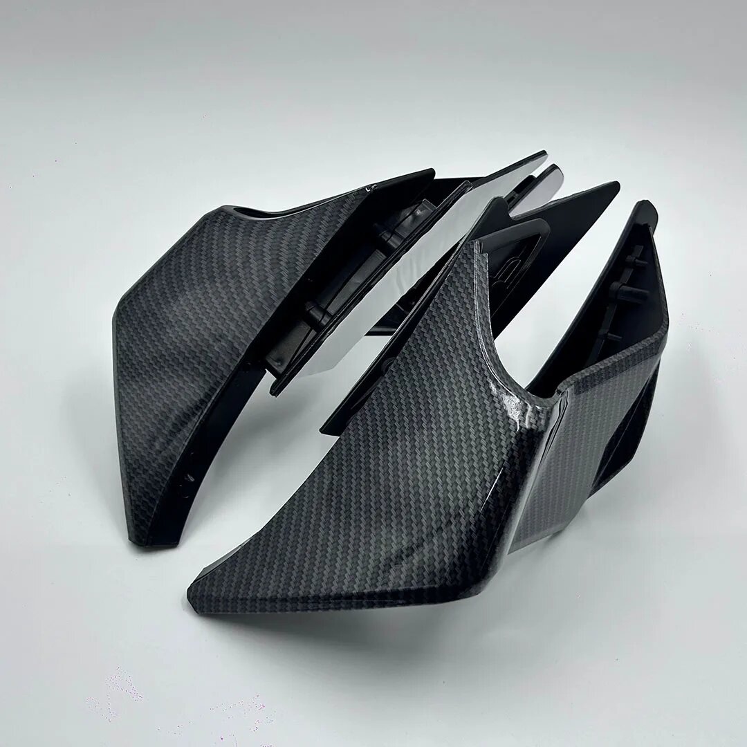 Для QJMOTOR SRK600RS SRK800RR SRK800RS SRK 600 800 RS RR мотоциклетный боковой аэродинамический комплект крыльев с фиксированным обтекателем крылышка Черный, Carbon