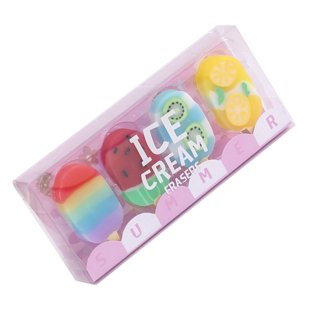 4ШТ Креативные Ластики В Форме Мороженого Забавные Ластики Ice-Lolly Для Детей, Пишущих Заметки, Офисных Школьных Принадлежностей