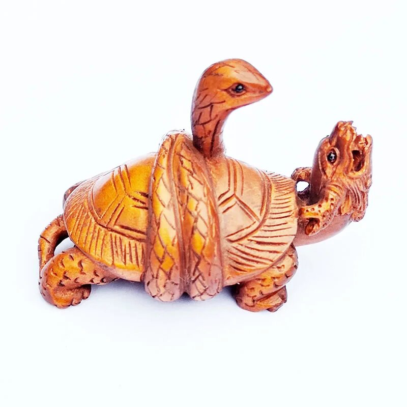 Ручная резьба из самшита змея и черепаха-дракон