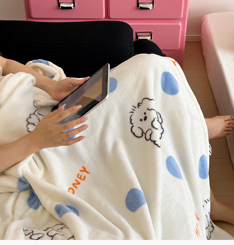 Одеяло из молочного флиса, одеяло с ворсом, двустороннее флисовое одеяло для дивана, утолщенное одеяло，100*150cm