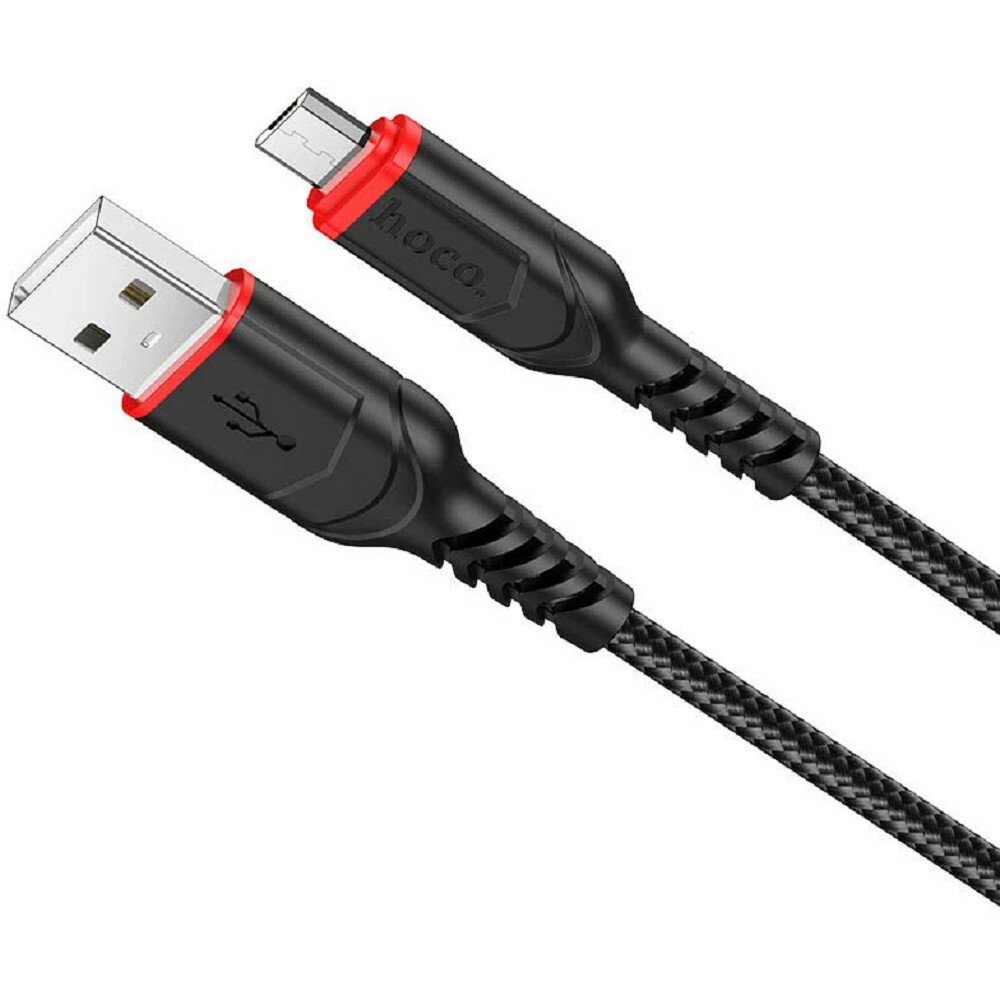 HOCO кабели X59 USB кабель Micro 2m 2.4A Нейлон Black