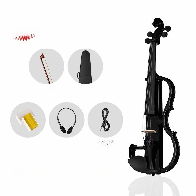 Электроскрипка, бесшумная, из массива дерева, для начинающих, взрослых и детей