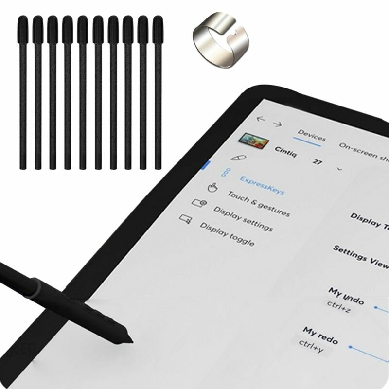 10 шт, Wacom Pro Pen 3 PTK470 fiber refill + держатель для пера