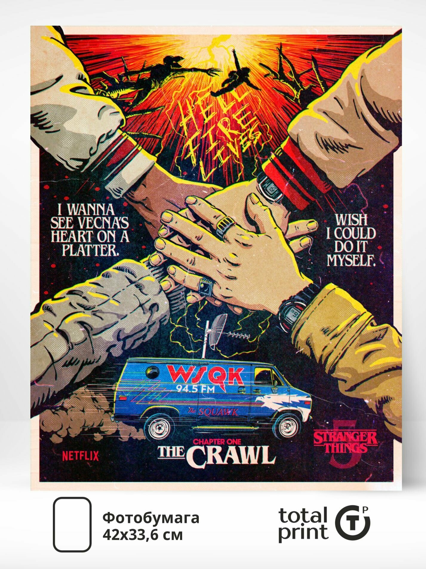 Постер Stranger things, Очень странные дела, 5 сезон, 42х33,6 см, TotalPrint