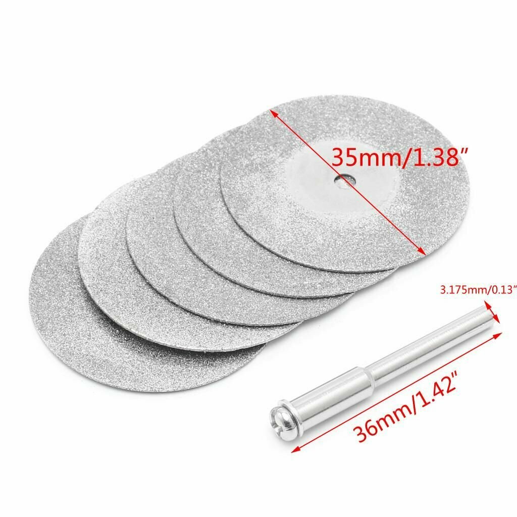 Алмазные отрезные диски и хвостовики для дрели, Серебро