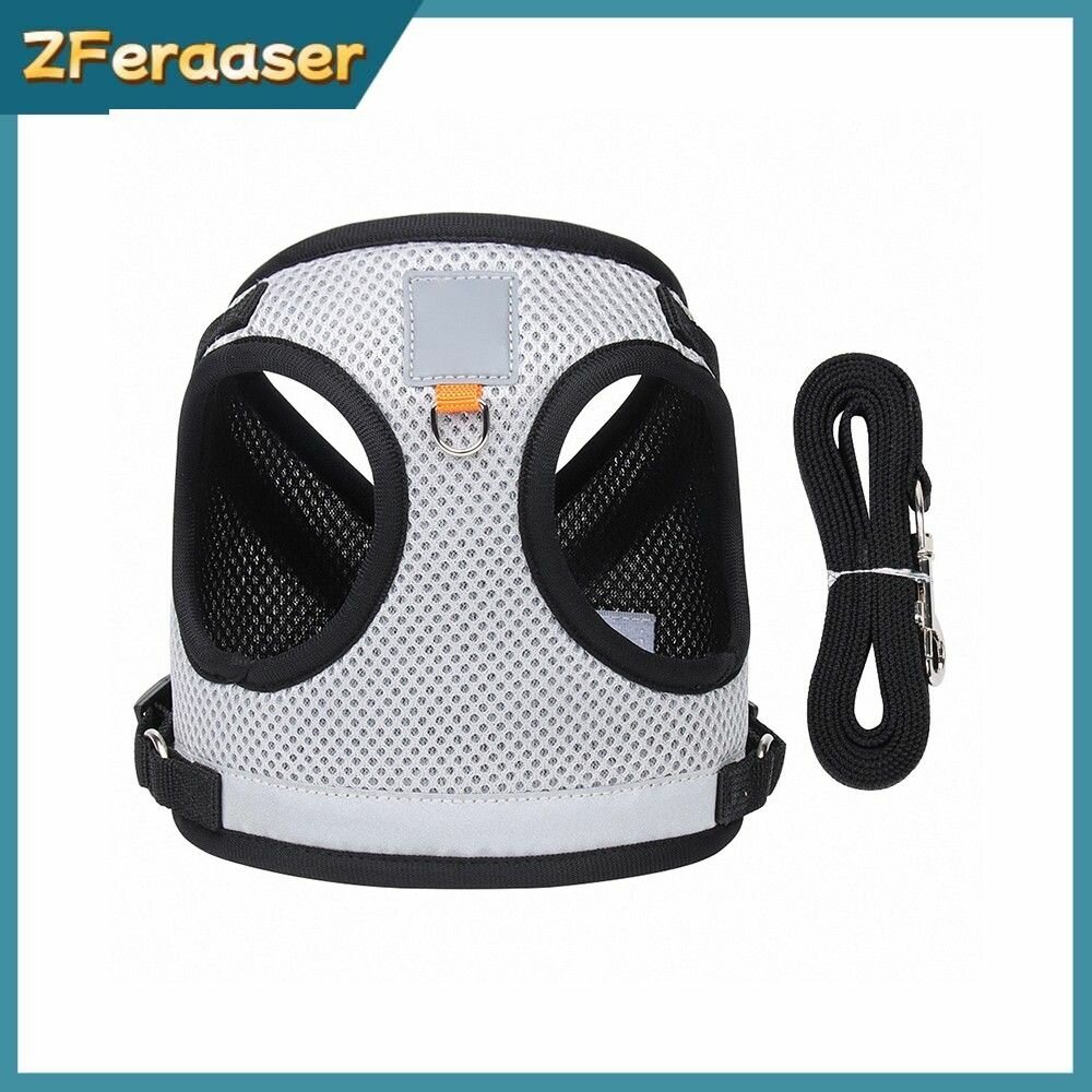 Упряжь для питомцев, светоотражающая, серая, размер XS