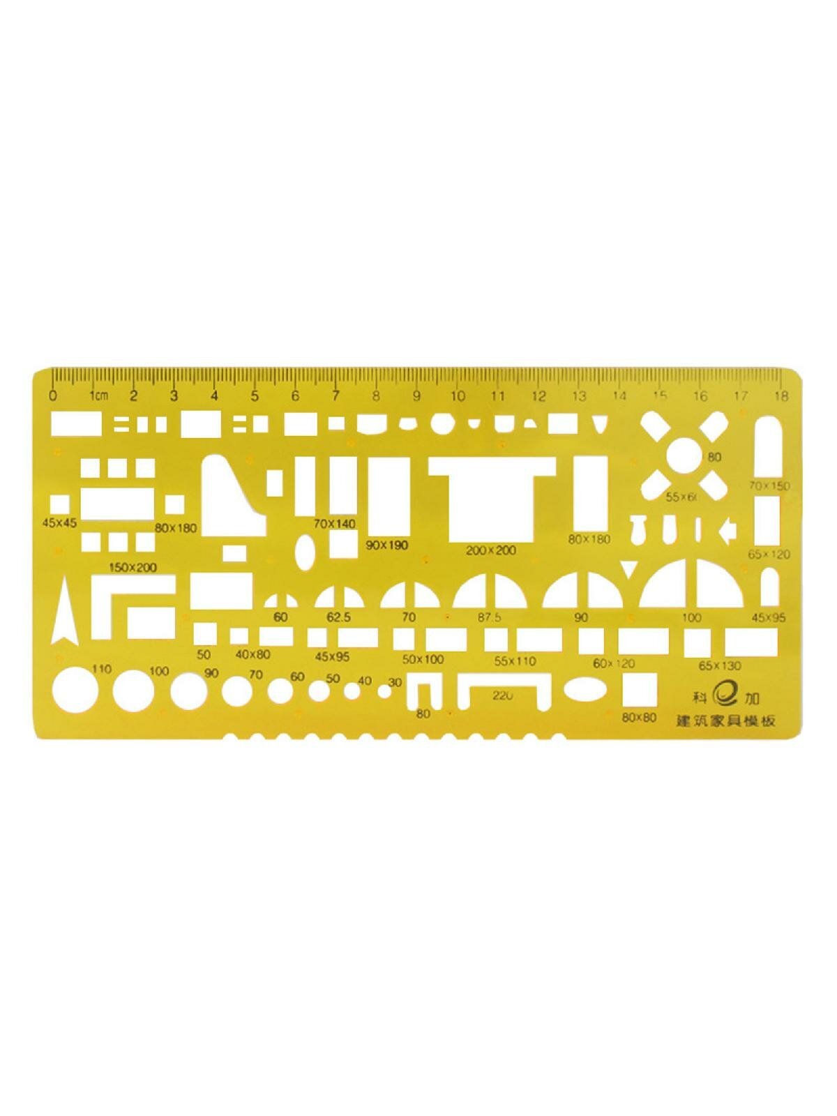 Чертежный чертеж Геометрической линейки, шаблоны мебели, архитектурный трафарет