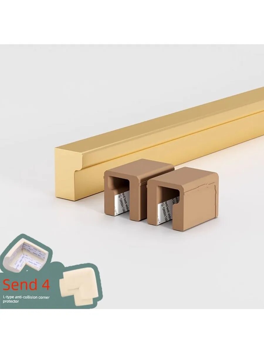 Ручка шкафа L-образная с силиконовой защитой, коричневая