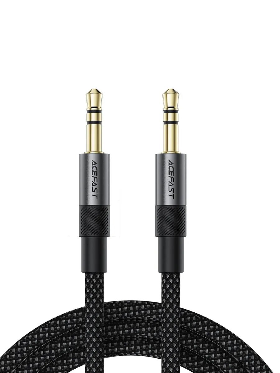 Аудиосоединитель ACEFAST J10 AUX 3.5мм-3.5мм Jack, 1 метр, черный / кабель для наушников / провод аукс в машину